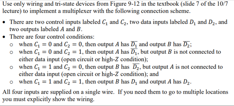 Solved Use only wiring and tri-state devices from Figure | Chegg.com