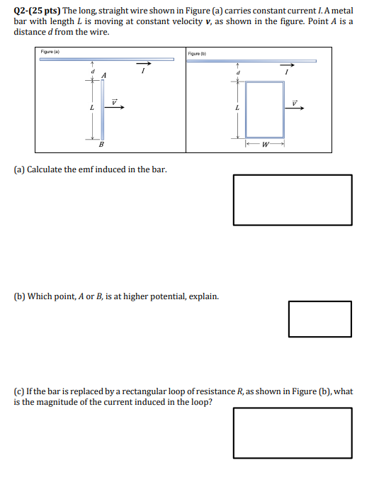 Solved Q2-(25 pts) The long, straight wire shown in Figure | Chegg.com