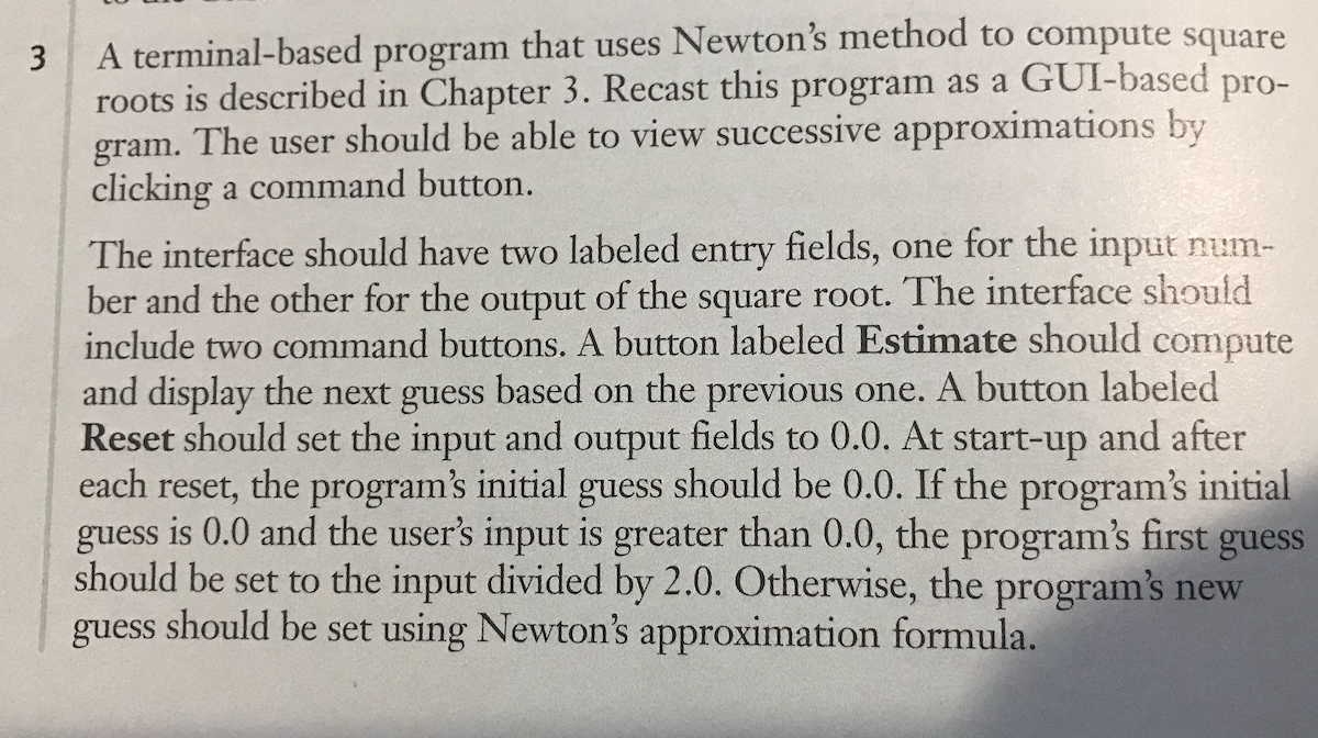 Solved 3 A terminal-based program that uses Newton's method | Chegg.com