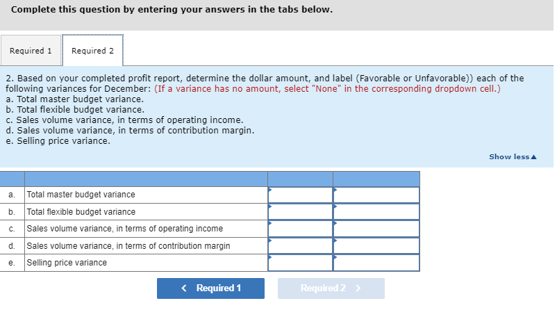 Solved As part of its comprehensive planning and control | Chegg.com