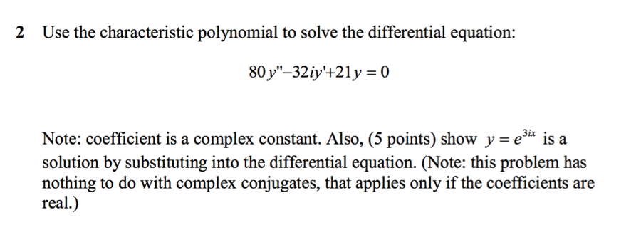 Solved 2 Use the characteristic polynomial to solve the | Chegg.com