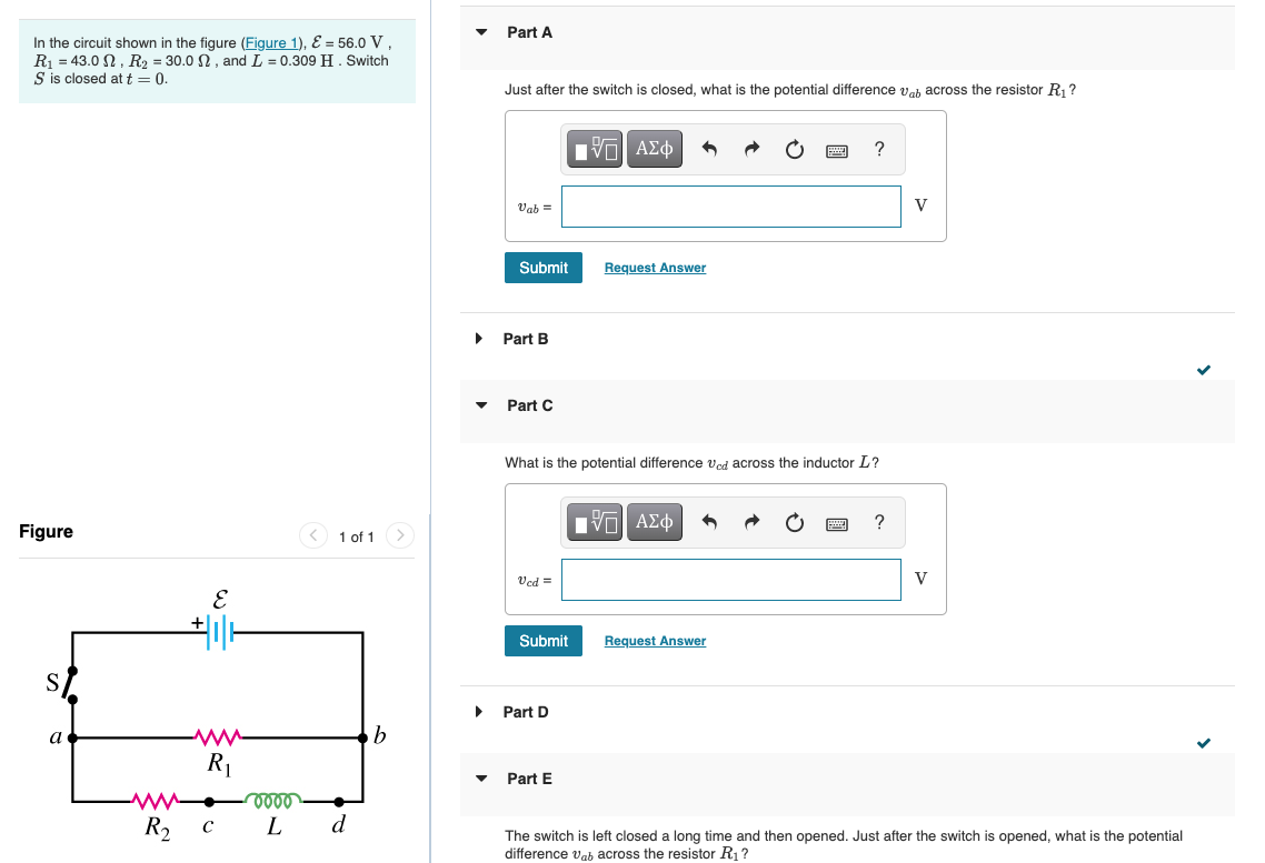 Solved In the circuit shown in the figure (Figure 1), E=56.0 | Chegg.com