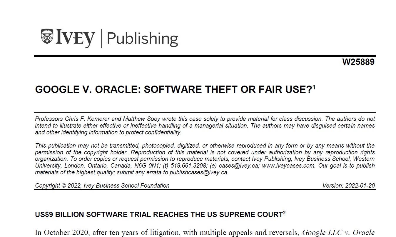 Solved Google v. Oracle: Software theft or fair use? do SWOT | Chegg.com