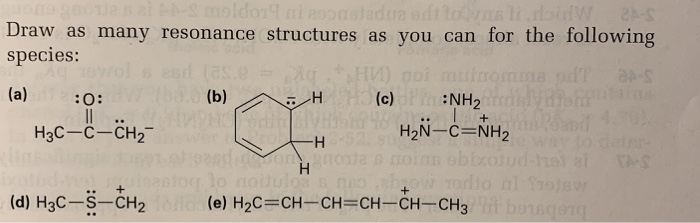 Solved Draw as many resonance structures as you can for the | Chegg.com
