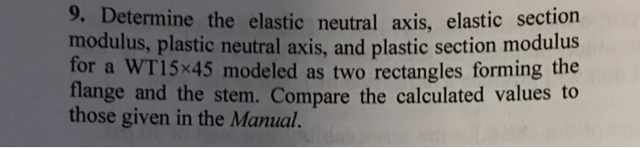 9. Determine the elastic neutral axis, elastic | Chegg.com