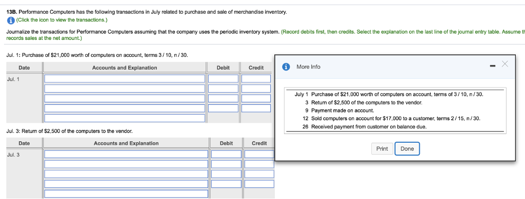 Solved 13B. Performance Computers has the following | Chegg.com