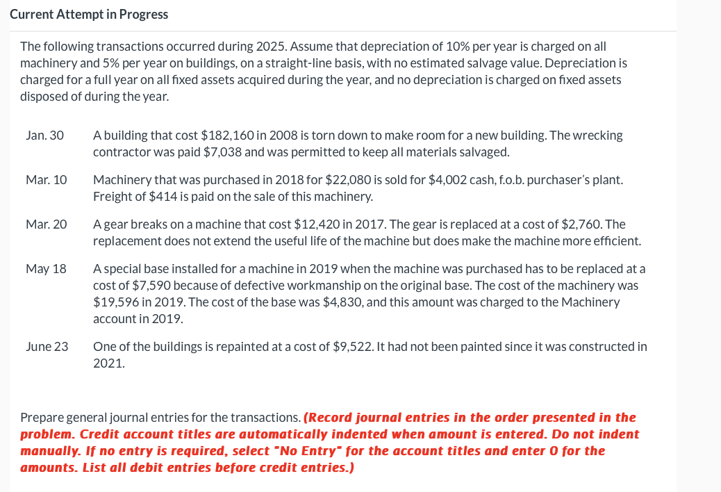 Solved Current Attempt in Progress The following | Chegg.com