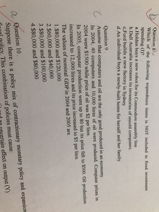 Solved control option command fn Question 7 If investment | Chegg.com