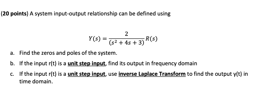 Solved 20 Points A System Input Output Relationship Can Be 4036