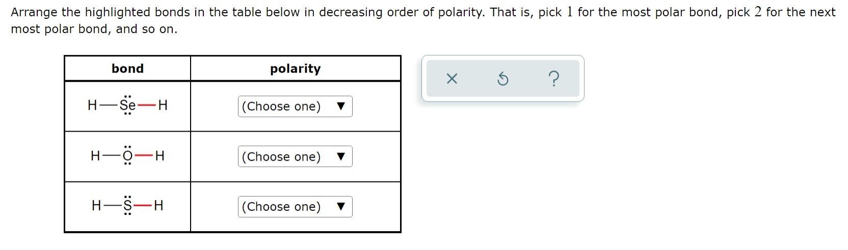 Solved Arrange the highlighted bonds in the table below in | Chegg.com