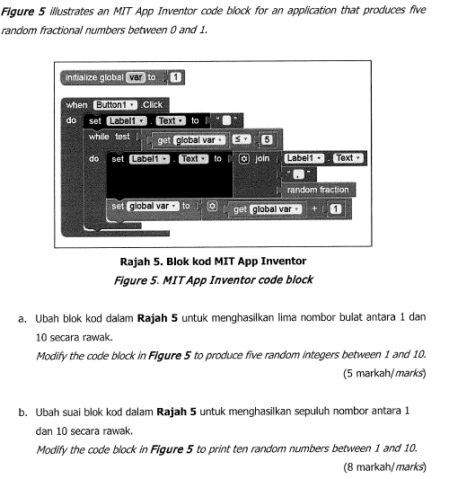 Solved Figure 5 illustrates an MIT App Inventor code block | Chegg.com