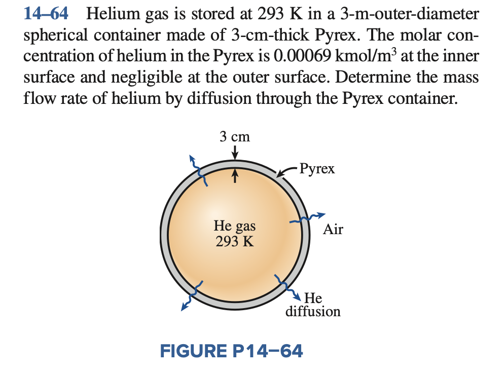 Solved 14-64 Helium gas is stored at 293 K in a 3 | Chegg.com
