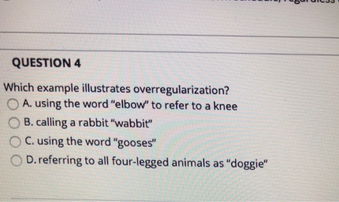 Solved QUESTION 4 Which example ilustrates | Chegg.com