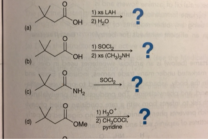 Solved 2 1) xs LAH OH 2) H2O 1) SOCl2 OH 2) xsS (CH3)2NH 2 | Chegg.com