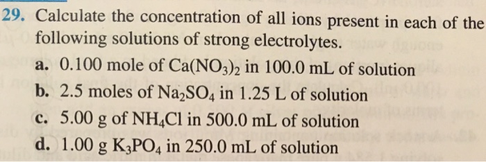 Solved Calculate the concentration of all ions present in | Chegg.com