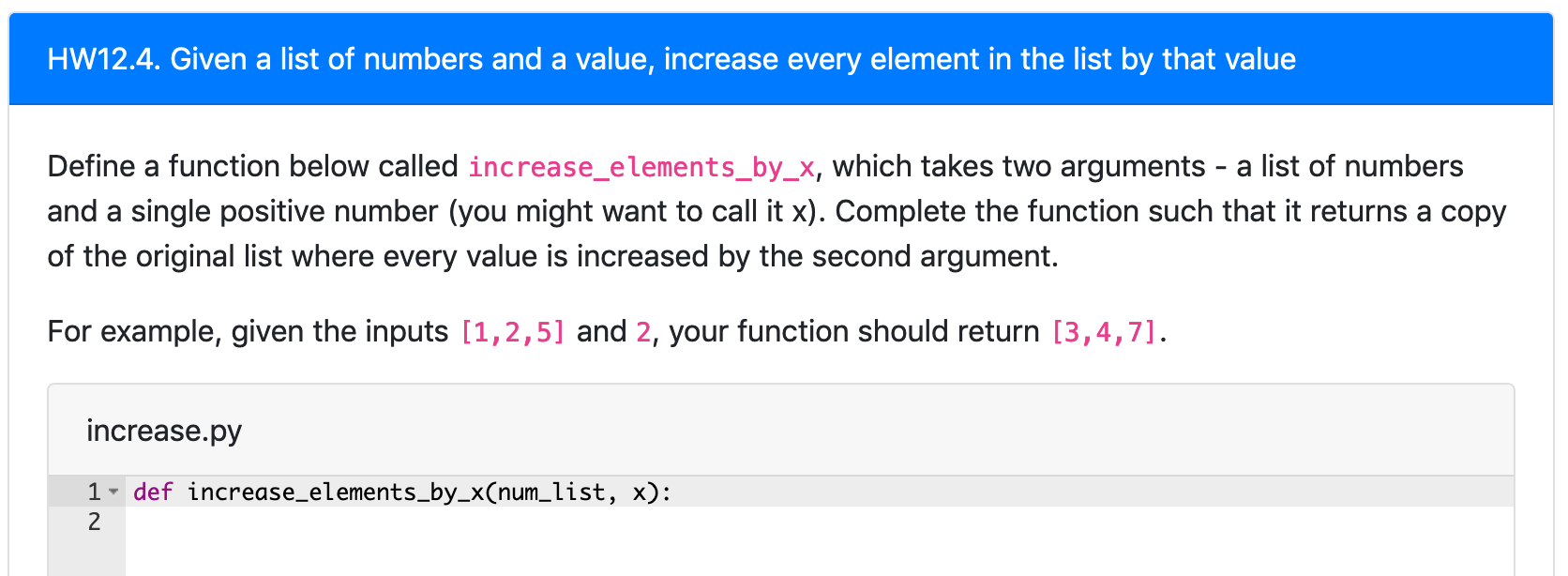 (Solved) : Hw124 Given List Numbers Value Increase Every Element List ... (Solved) : Hw124 Given List Numbers Value Increase Every Element List ...
