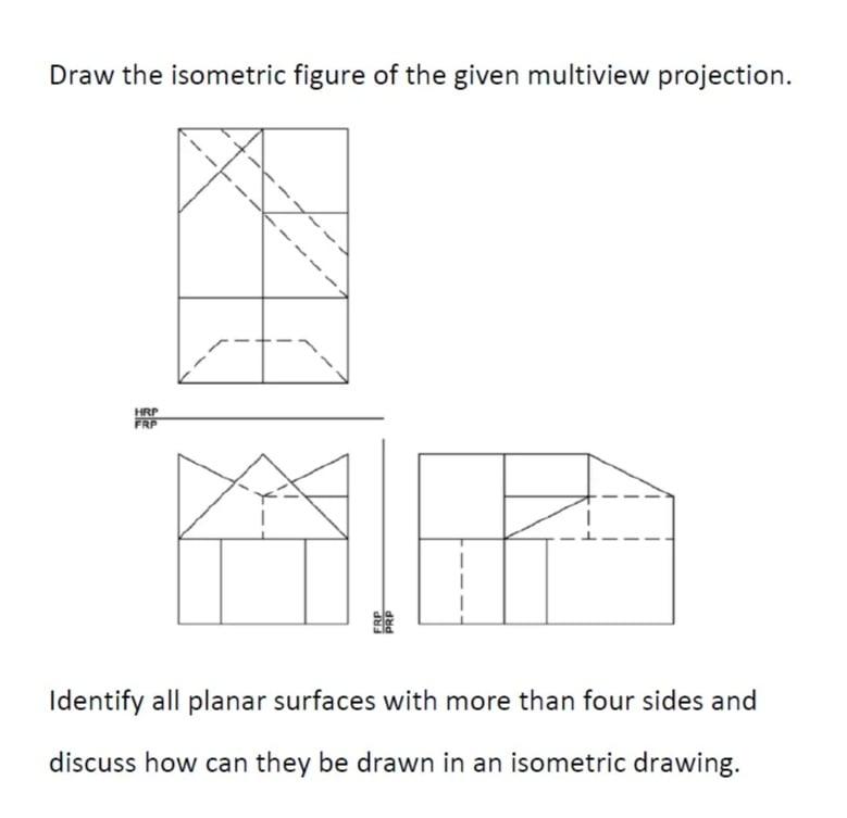 Solved Draw the isometric figure of the given multiview | Chegg.com