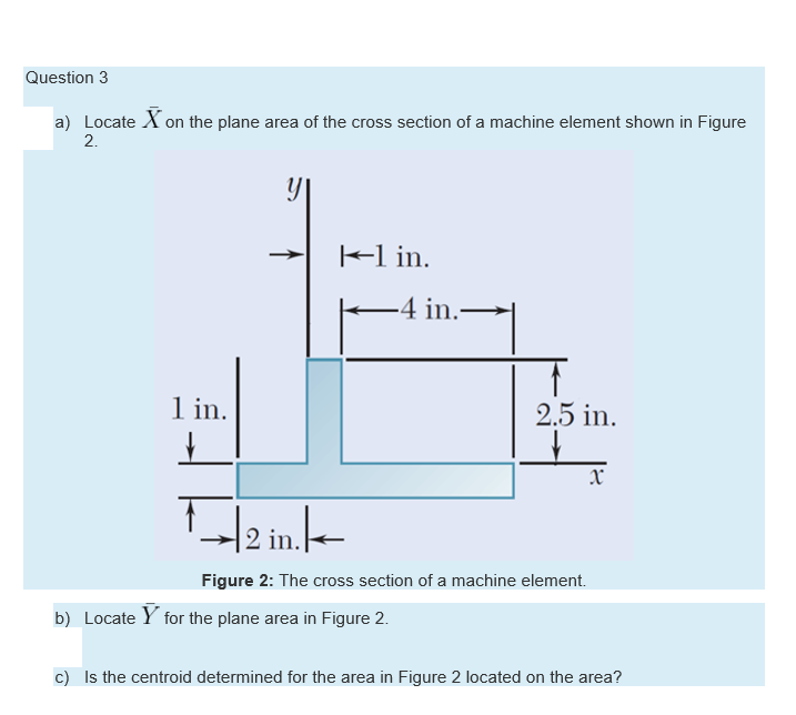 Solved Question 3 a) Locate X on the plane area of the cross | Chegg.com