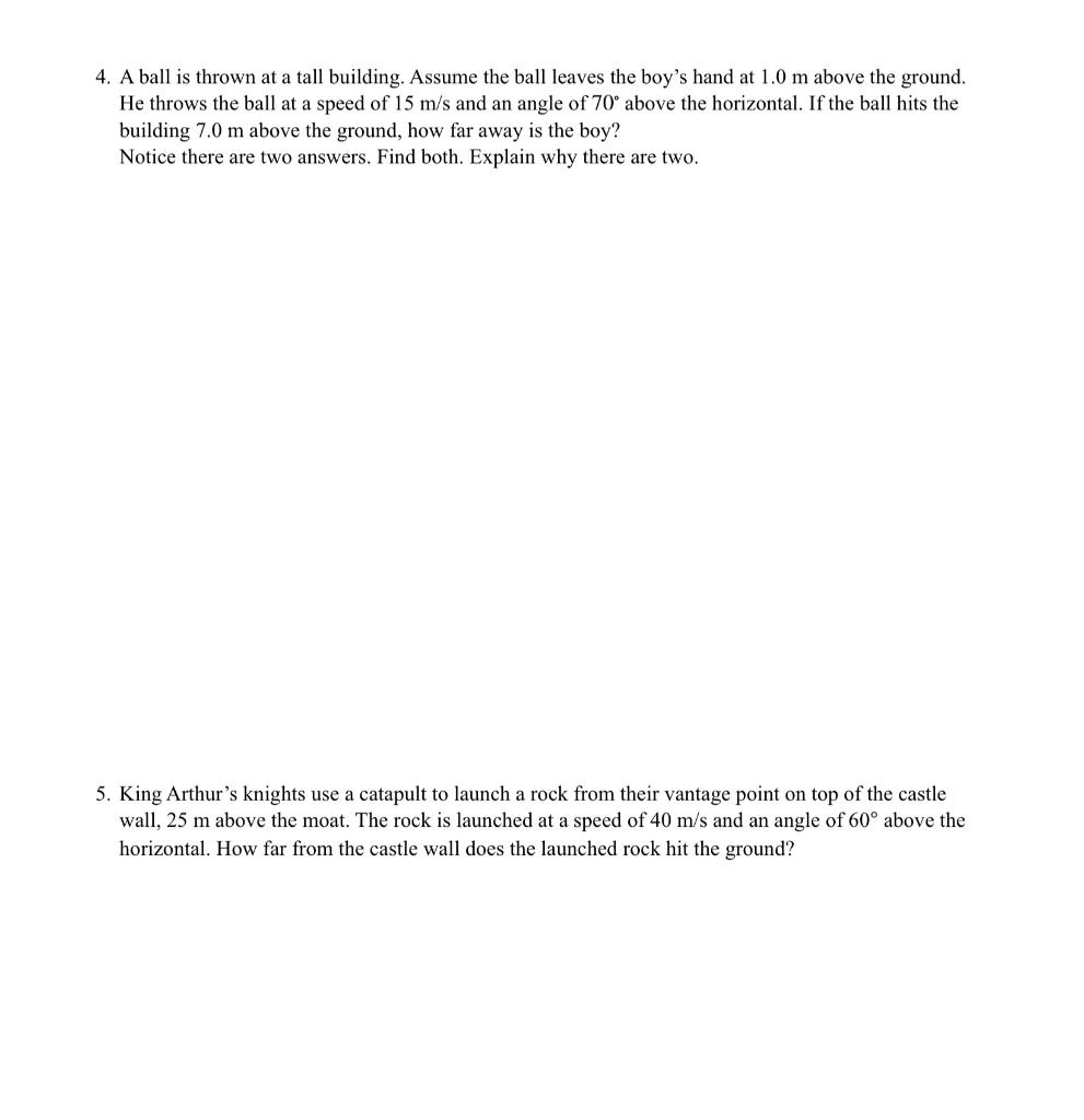 Solved 1. A ball is thrown horizontally from a 20 m high | Chegg.com