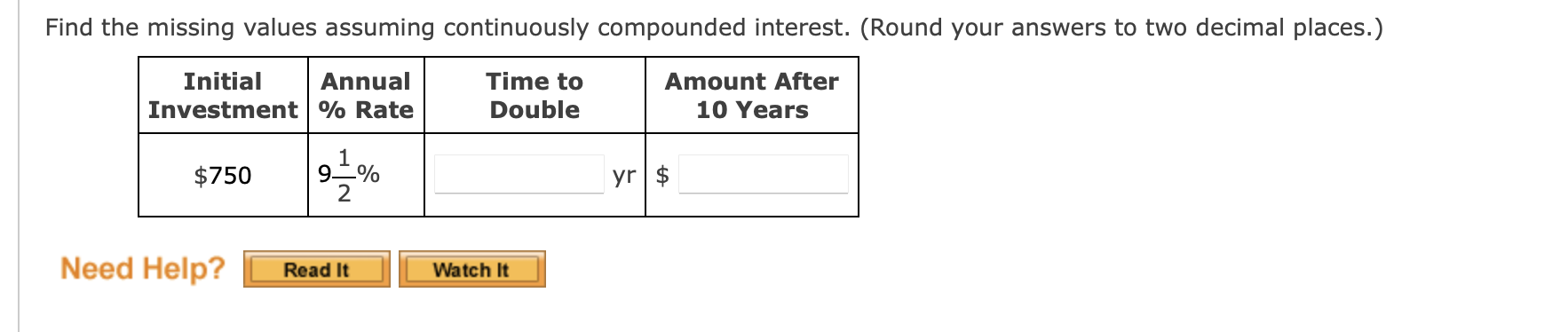 Solved Find the missing values assuming continuously | Chegg.com