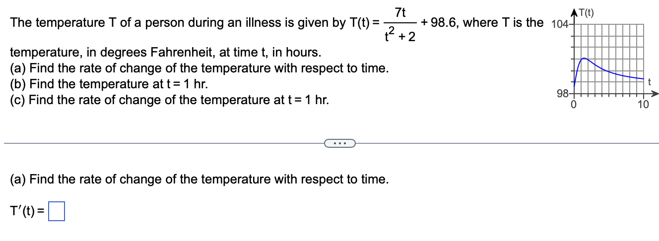 Solved The temperature T of a person during an illness is | Chegg.com