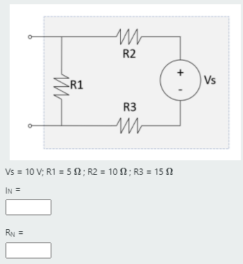 Solved -М R2 + M R1 Vs R3 m Vs = 10 V; R1 = 52; R2 = 1022; | Chegg.com