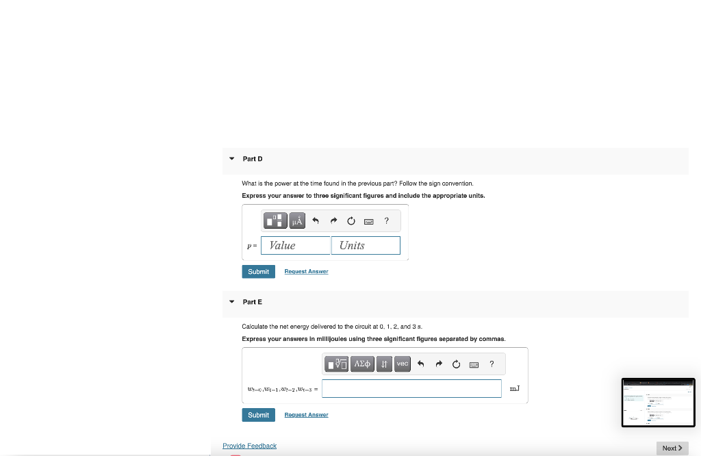 At what instant of time is the power being delivered | Chegg.com
