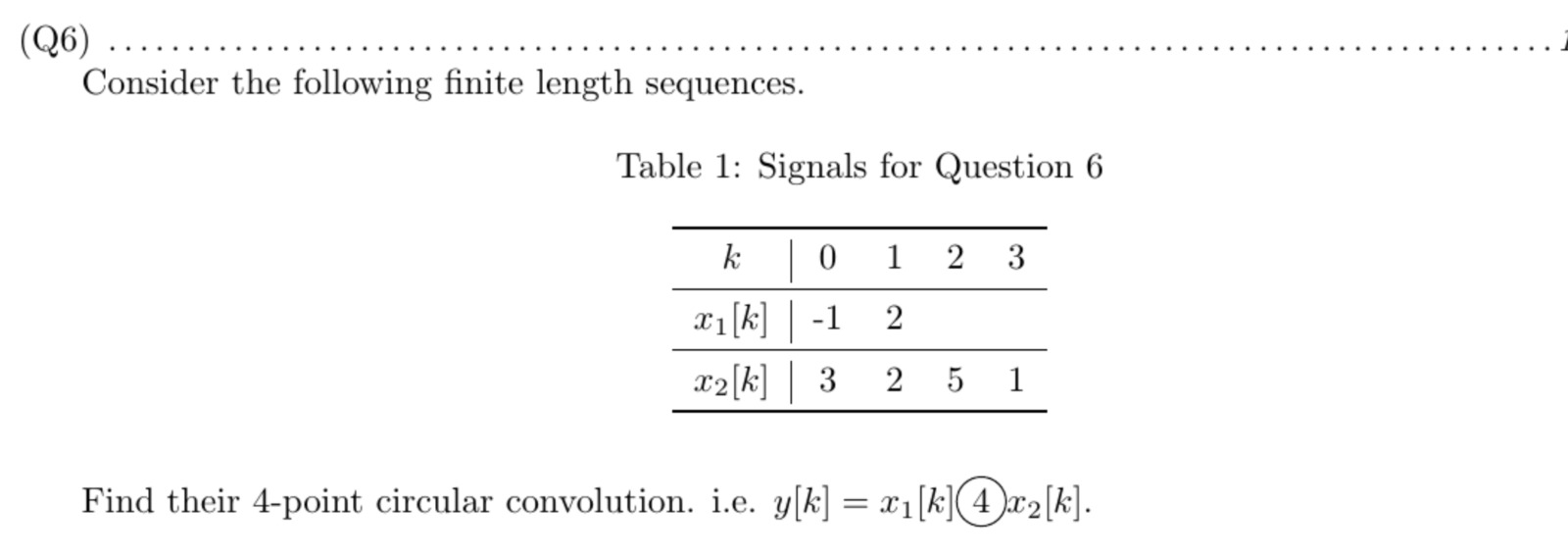 Solved (Q6) .. Consider the following finite length | Chegg.com