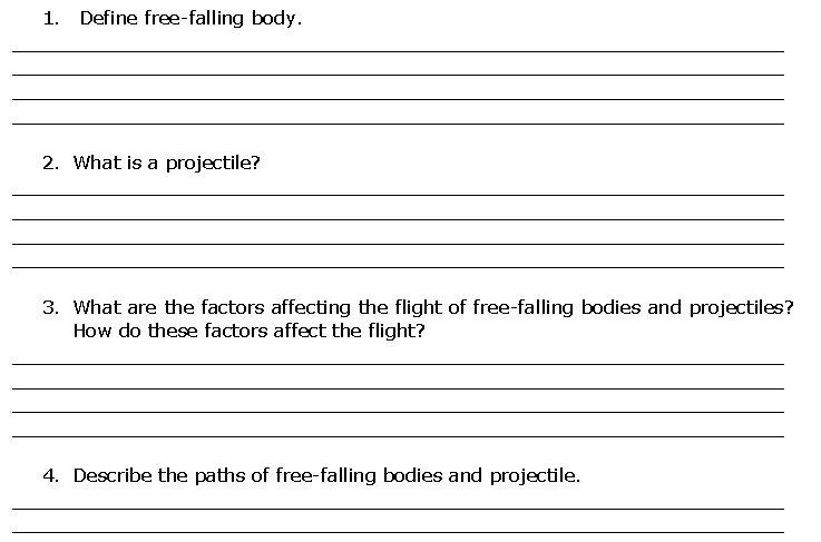 Solved 1. Define free-falling body. 2. What is a projectile? | Chegg.com