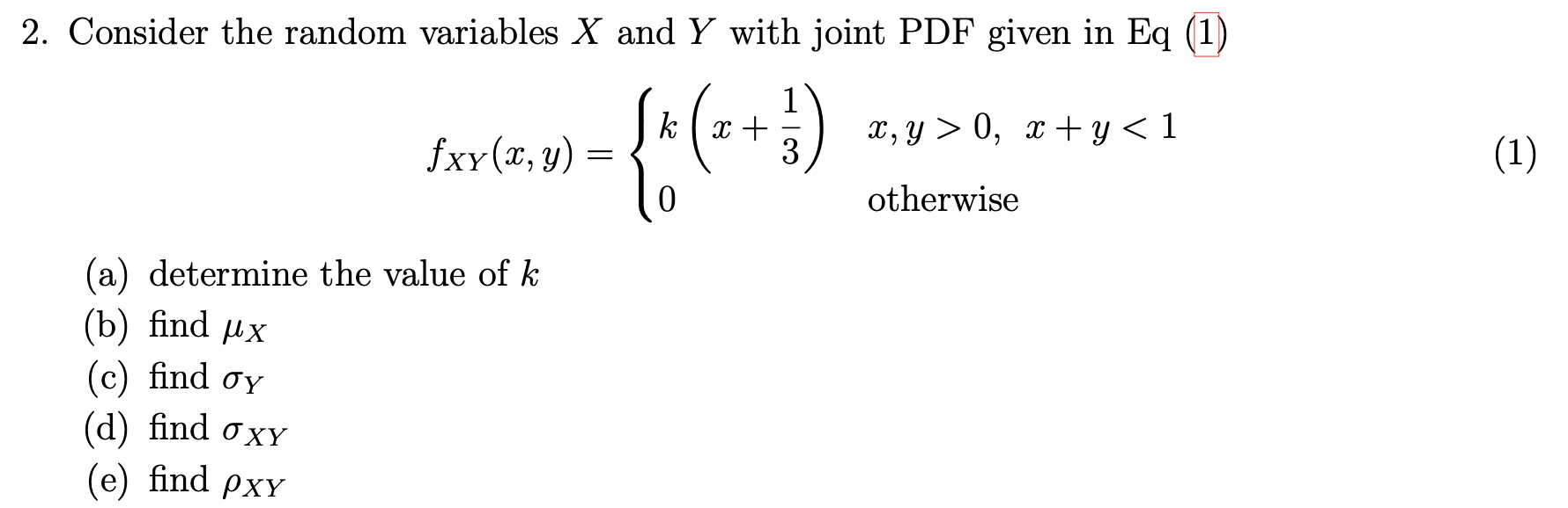 Solved 2 Consider The Random Variables X And Y With Joint 