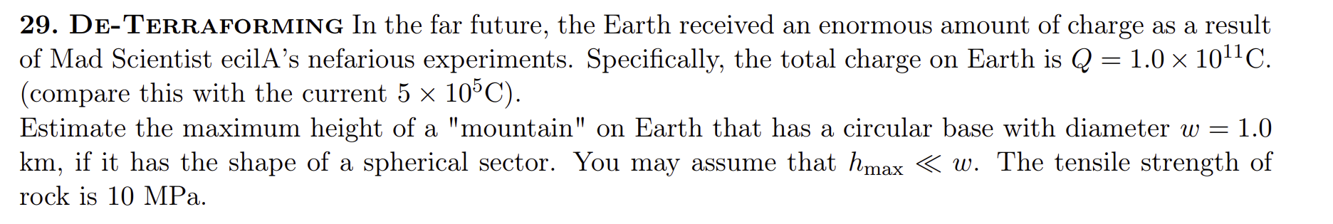 Solved 29. De-Terraforming In the far future, the Earth | Chegg.com