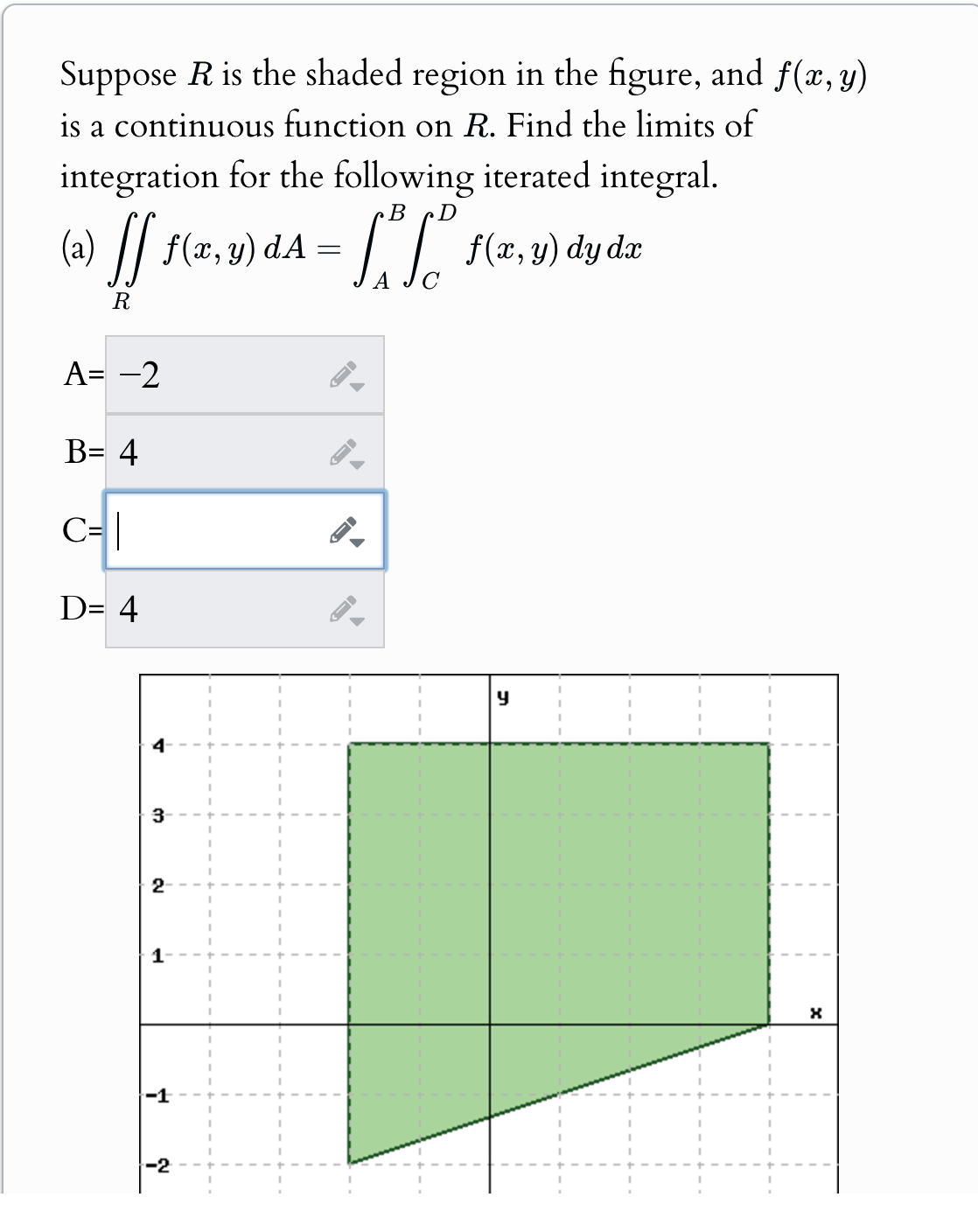 Solved Suppose R is ﻿the shaded region in ﻿the figure, and | Chegg.com