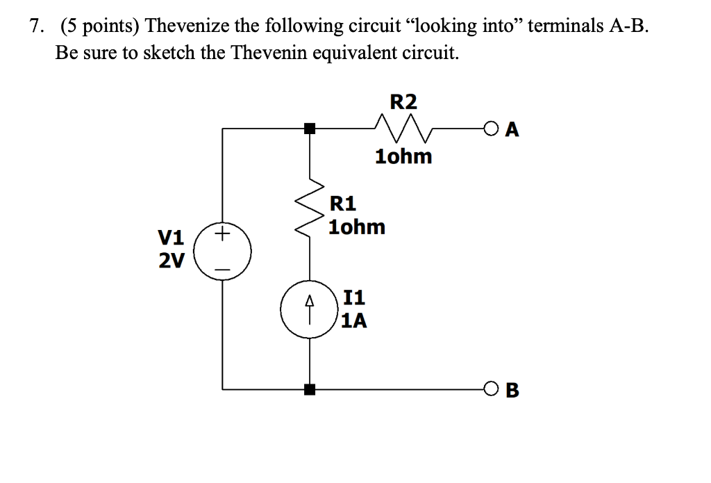 Solved (5 points) Thevenize the following circuit "looking | Chegg.com