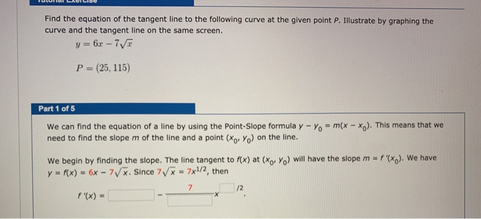 Solved Find the equation of the tangent line to the | Chegg.com