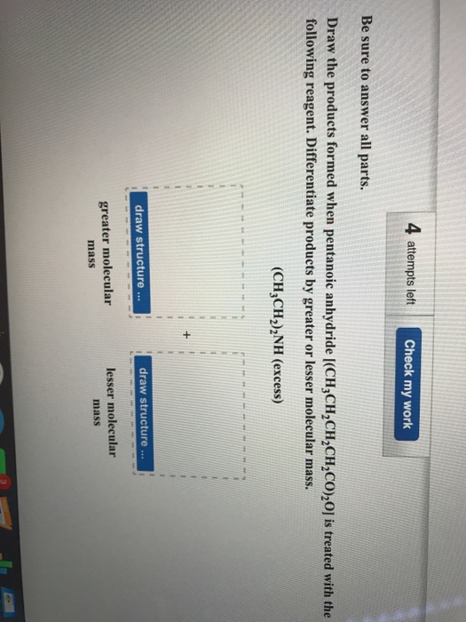 Solved 4 attempts left Check my work Be sure to answer all | Chegg.com