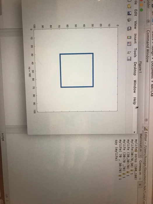Solved I have a project to write Game of Life in MATLAB and | Chegg.com
