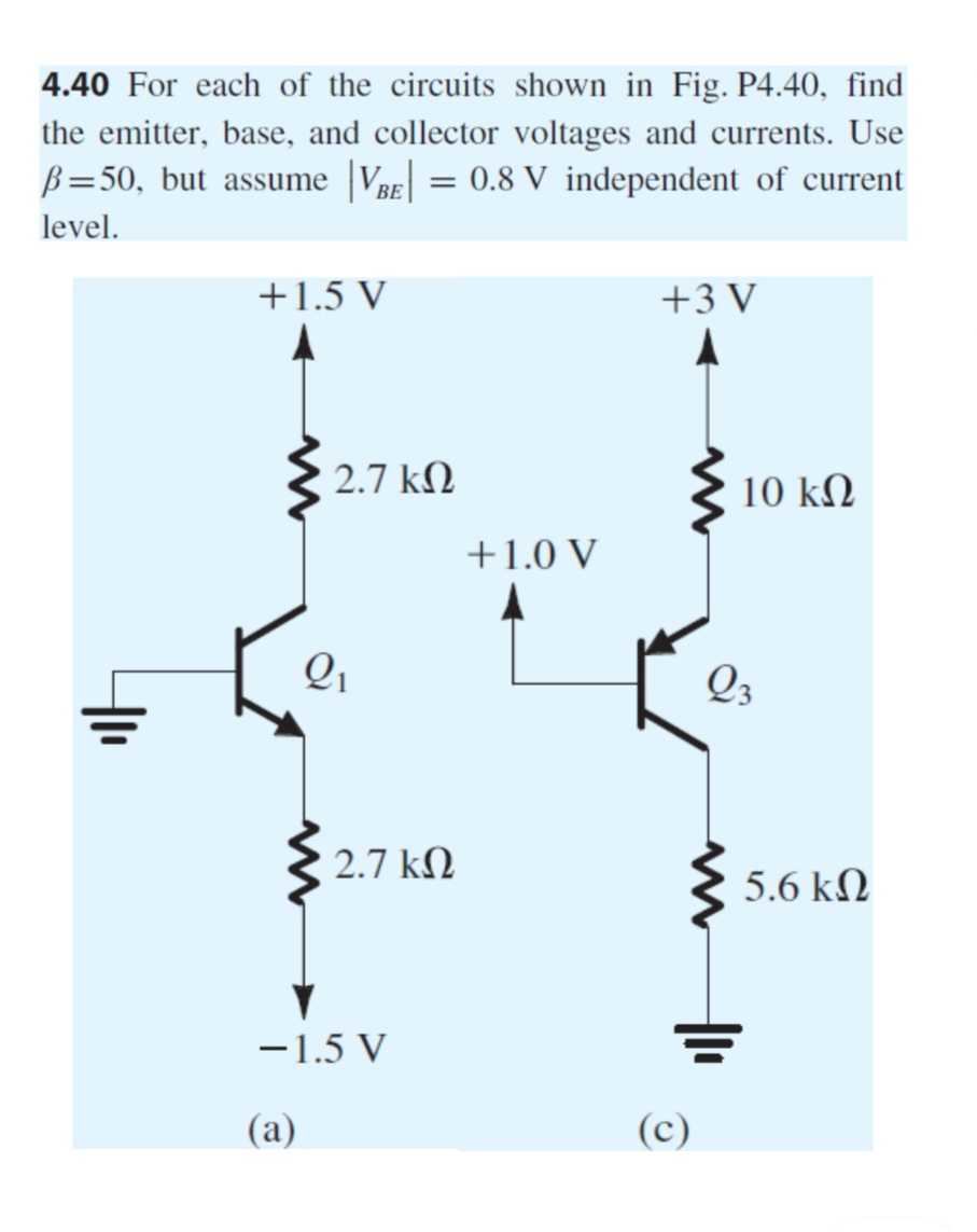 Solved 4.40 For each of the circuits shown in Fig. P4.40, | Chegg.com