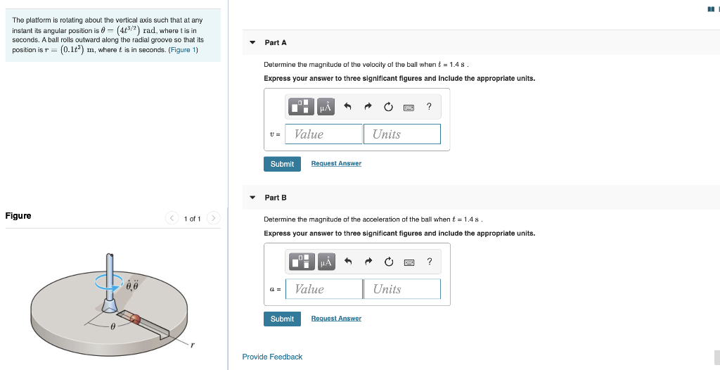 Solved The platform is rotating about the vertical axis such | Chegg.com