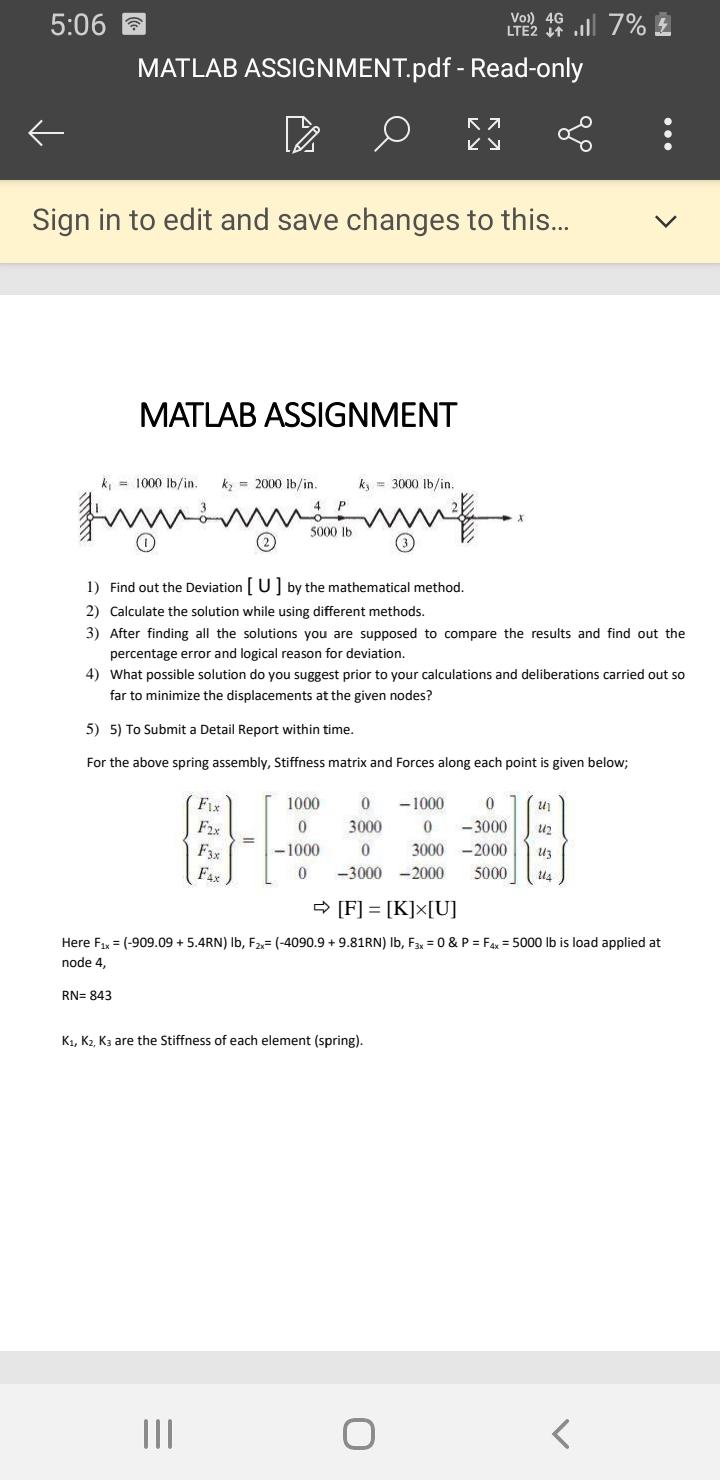 5:06 4G LTE2 1. ll 7% MATLAB ASSIGNMENT.pdf - | Chegg.com