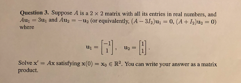 Solved Question 3. Suppose A is a 2 x 2 matrix with all its | Chegg.com