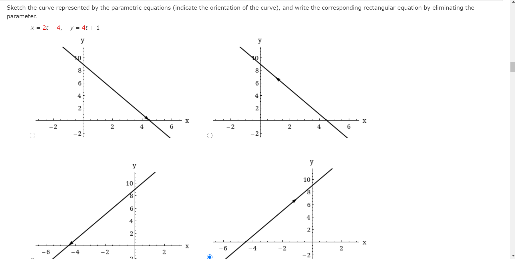 Solved Find two different sets of parametric equations for | Chegg.com