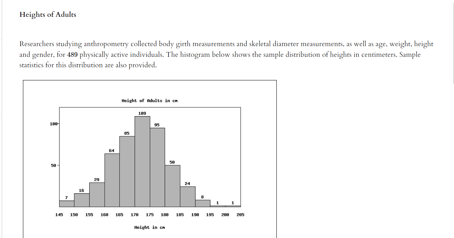 Solved Heights of Adults Researchers studying anthropometry | Chegg.com
