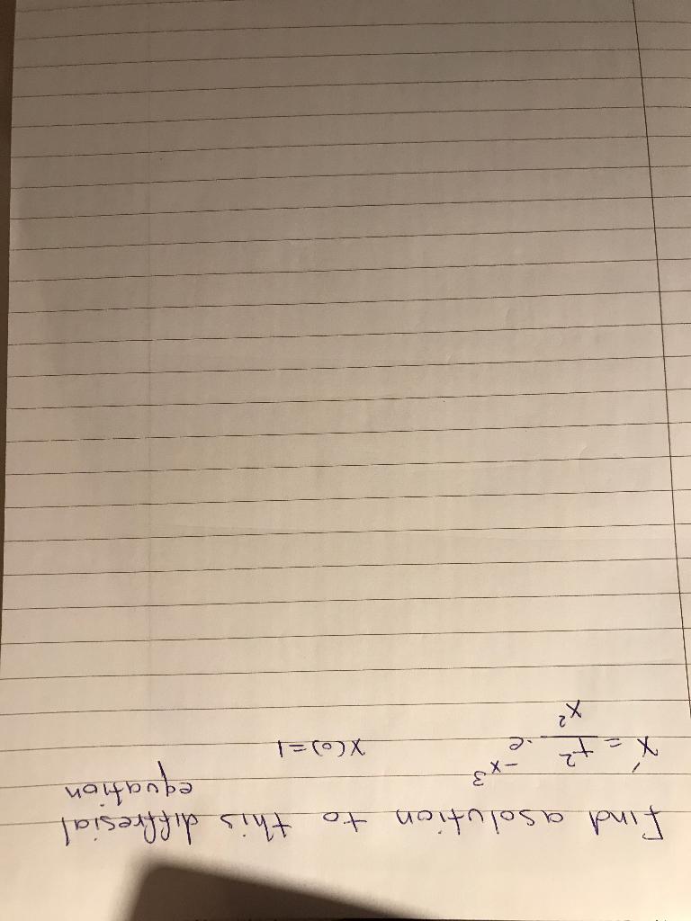 Solved find asolution to this diffresial -X3 equation X e | Chegg.com