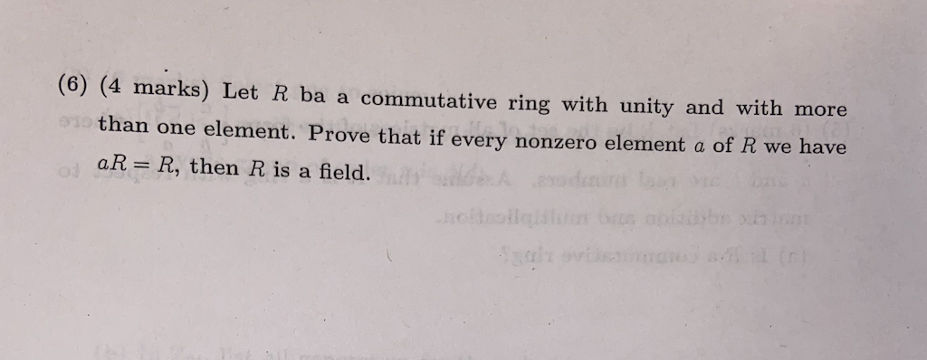 Solved Let R Be A Commutative Ring With Unity And With More 2111