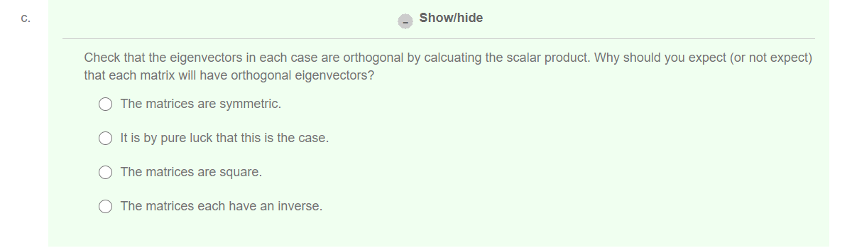 Solved Format: Enter eigenvalues with multiplicity, | Chegg.com