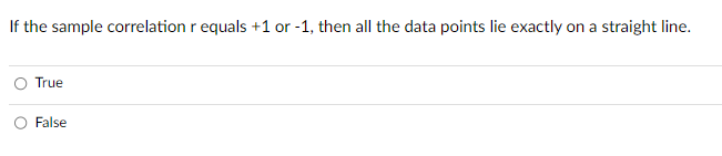 Solved If the sample correlation r equals +1 or −1, then all | Chegg.com