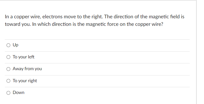 Solved In a copper wire, electrons move to the right. The | Chegg.com