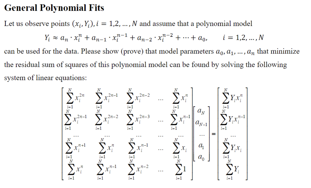 Solved Let us observe points (xi,Yi),i=1,2,…,N and assume | Chegg.com