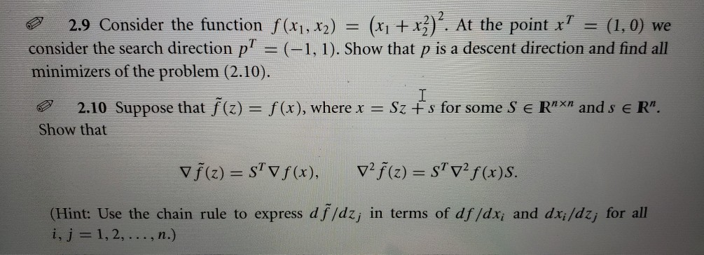 Solved @ 2.9 Consider the function f (x1, x2) = (x1 + | Chegg.com