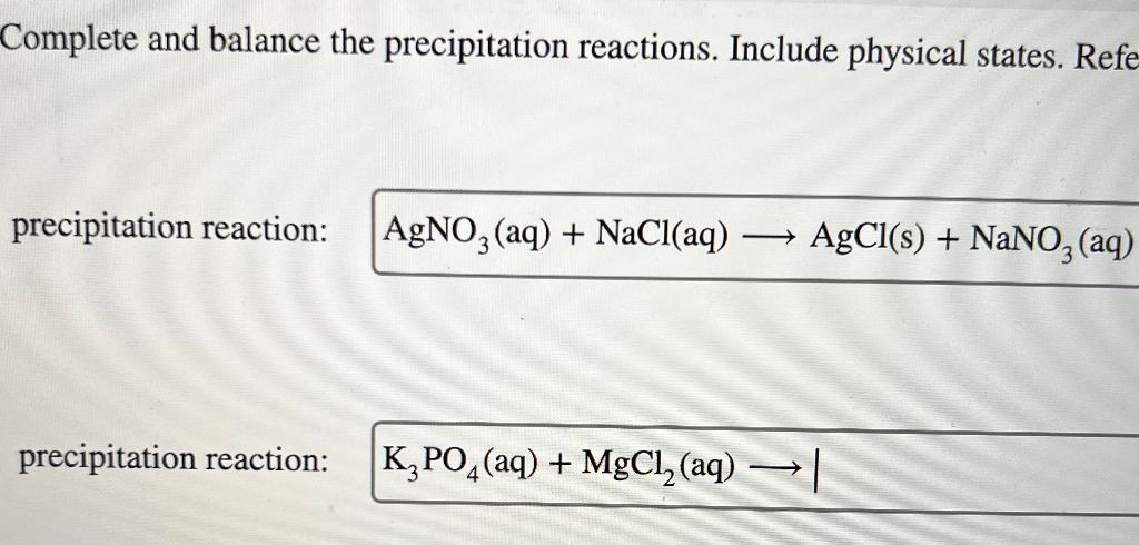 Solved Complete and balance the precipitation reactions. | Chegg.com